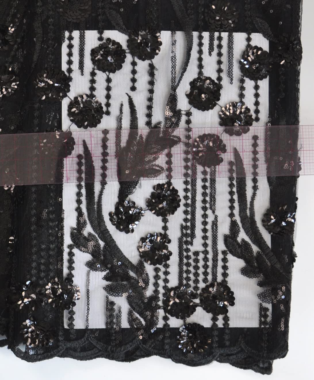 SanVera17 African Fabric 3D Sequins Net Fabrics Nigerian Embroidered Lace Fabric for Party Dress (Dark Green) 5 Yards 320308