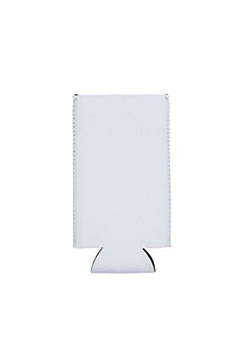 SNERTZ 12 Pack Slim Can Cooler White Blank DIY Sublimation Durable Neoprene Insulated Skinny Beer Seltzer Can Holder Cooler Sleeve Coolies Fits 12oz cans
