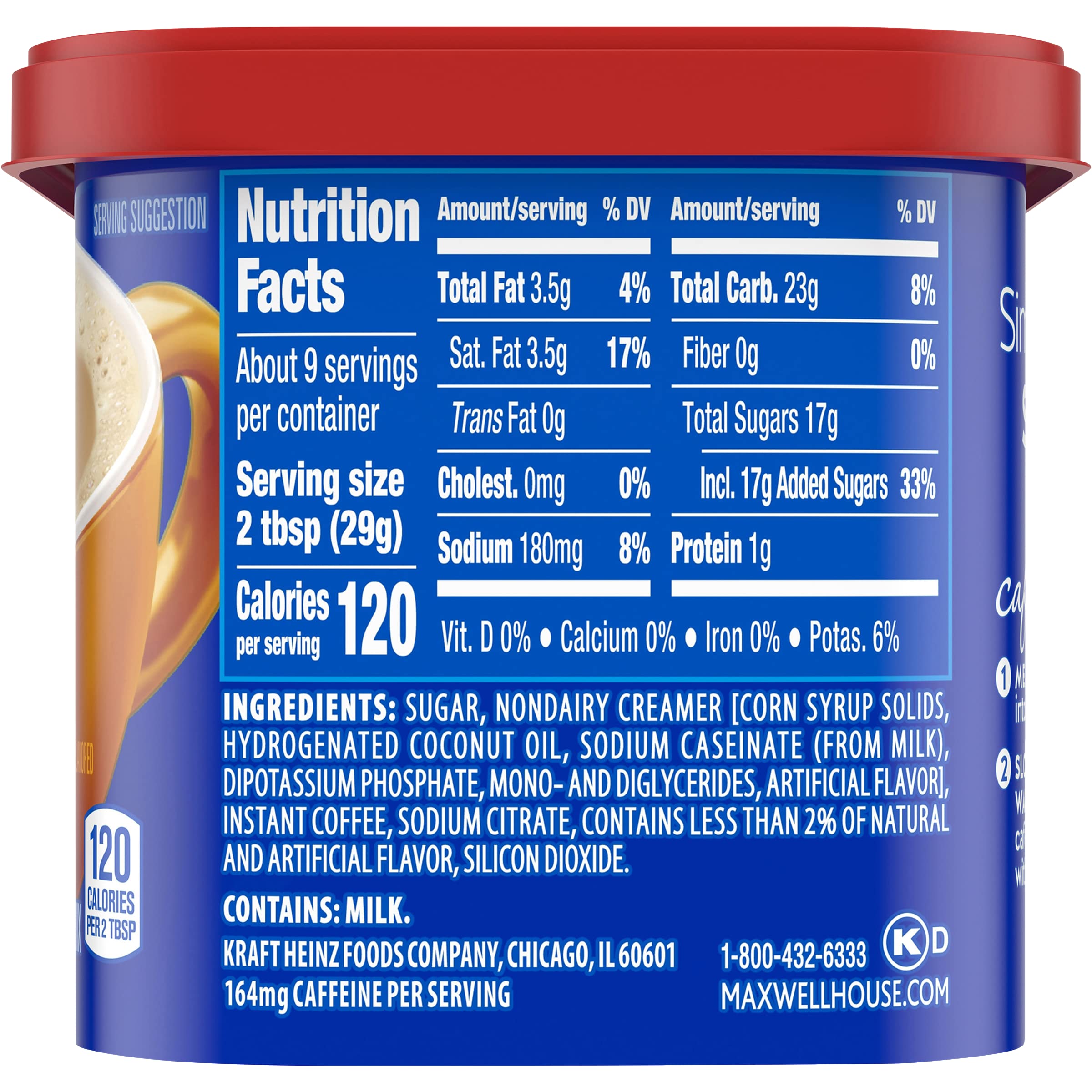 Maxwell House International Orange Cafe Instant Coffee (9.3 oz Canisters, Pack of 4)
