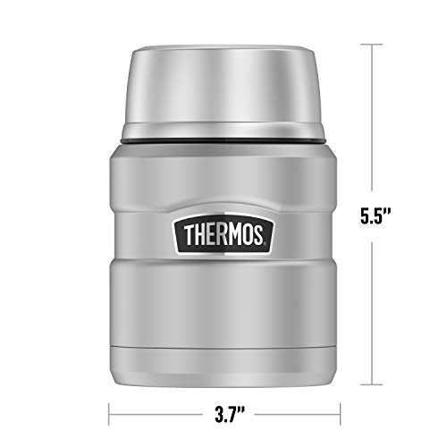 THERMOS Spider Man Spider Man Web STAINLESS KING Stainless Steel Food Jar with Folding Spoon, Vacuum insulated & Double Wall, 16oz