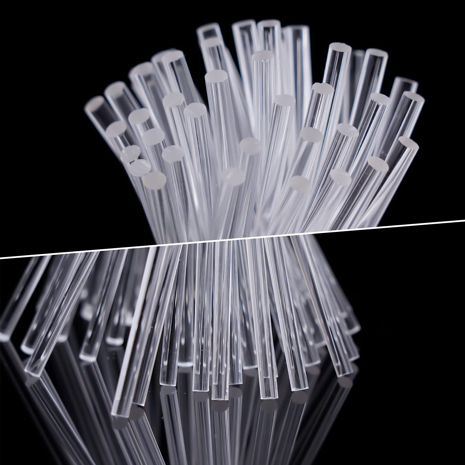 LSYGXYZ 50 Pieces Acrylic Lollipop Sticks, Clear Cake Pops for Candy Dessert Chocolate Handmade DIY, 8 Inch(3mm Diameter)