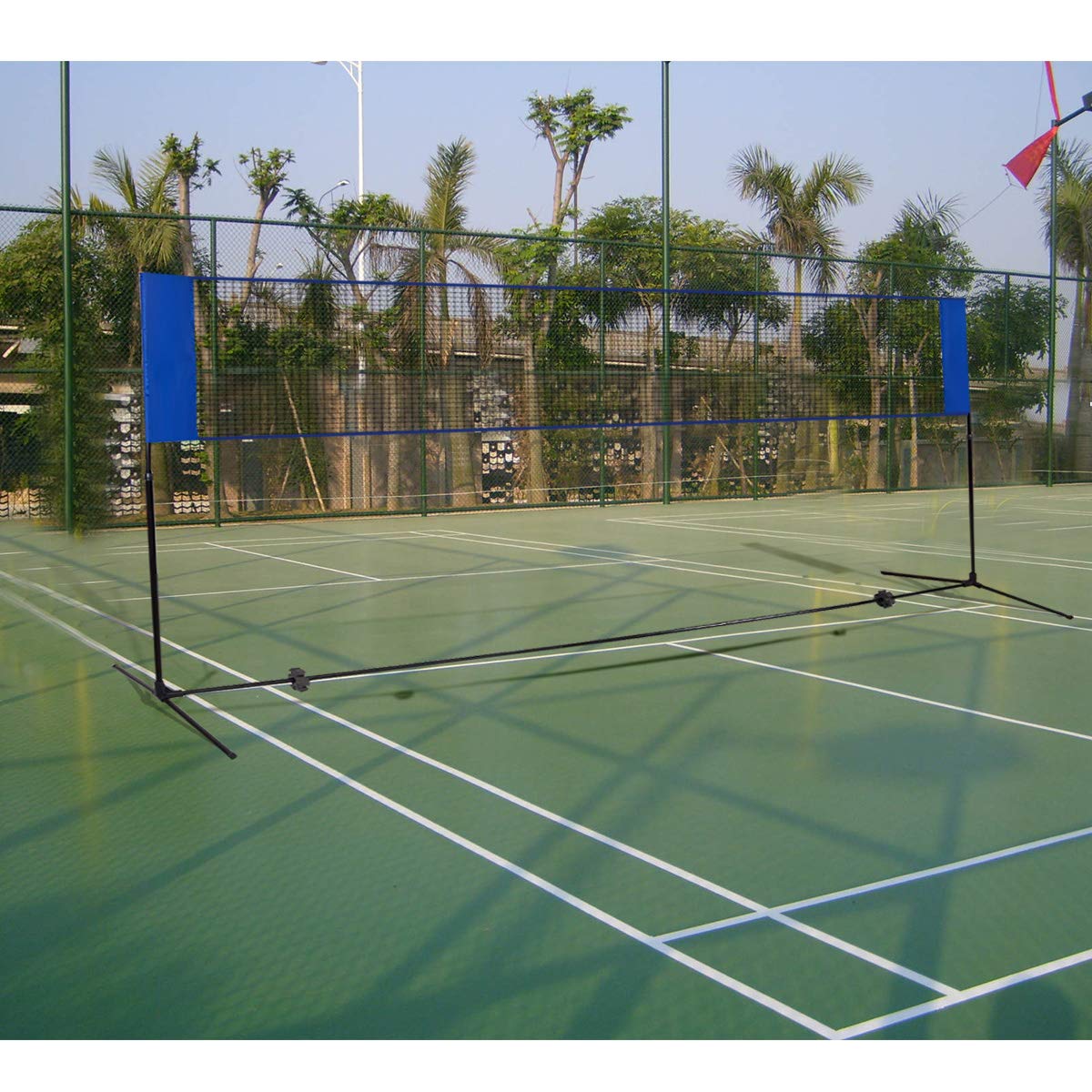 Gymax Badminton Net, 10β x 5β Portable Badminton Net Adjustable Height Beach Tennis Volleyball Net with Carring Bag, for Competition Training (10β x 5β)