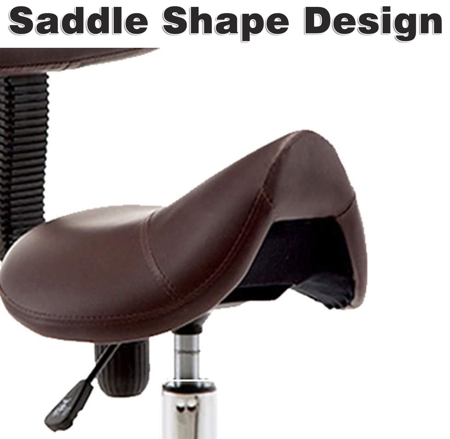 Professional Swive Saddle Stool Chairs,Adjustable Hight Ergonomic Rolling Salon Stool,for Medical Clinic Hospital Lab Pharmacy Studio Salon Workshop Home Office (with Backrest, Pink)