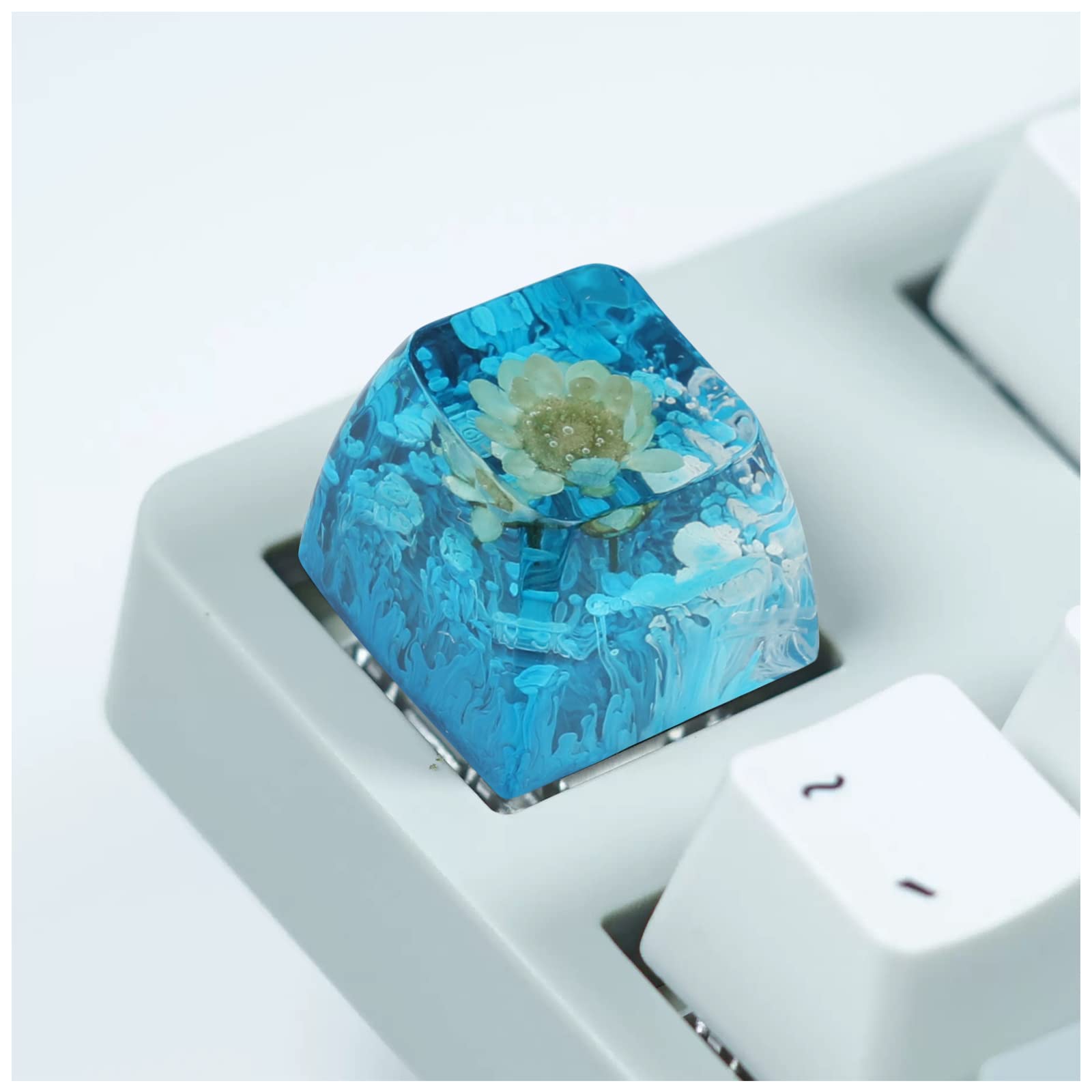 Pearlead Resin Backlit Keycap SA Profile Keycap R4 Keycap Esc Keycap Gaming Keyboard Keycap DIY Replacement Keycap for Mechanical Keyboard MX Switch Bluebell