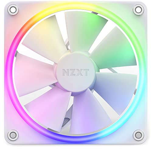 NZXT F120 RGB Fans - RF-R12SF-W1 - Advanced RGB Lighting Customization - Whisper Quiet Cooling - Single (RGB Fan & Controller Required & NOT Included) - 120mm Fan - White