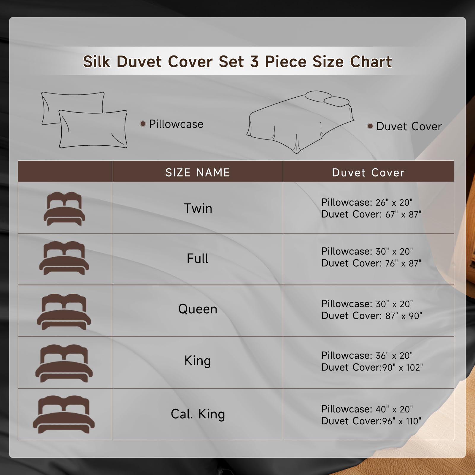 THXSILK 100% Pure Mulberry Silk Duvet Cover Set 3 Piece, 6A+ Grade Luxury Soft Bedding Silk Sheets for Hair and Skin, 1 Pcs Duvet/Quilt/Comforter Cover with 2 Zippered Pillowcases (Black, King)