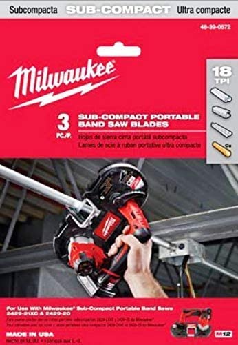 Milwaukee 48-39-0572 Sub-Compact Portable Band Saw Blades, 27-Inch 18TPI, 3 Blades per Pack, 3 Pack (9 Blades Total)