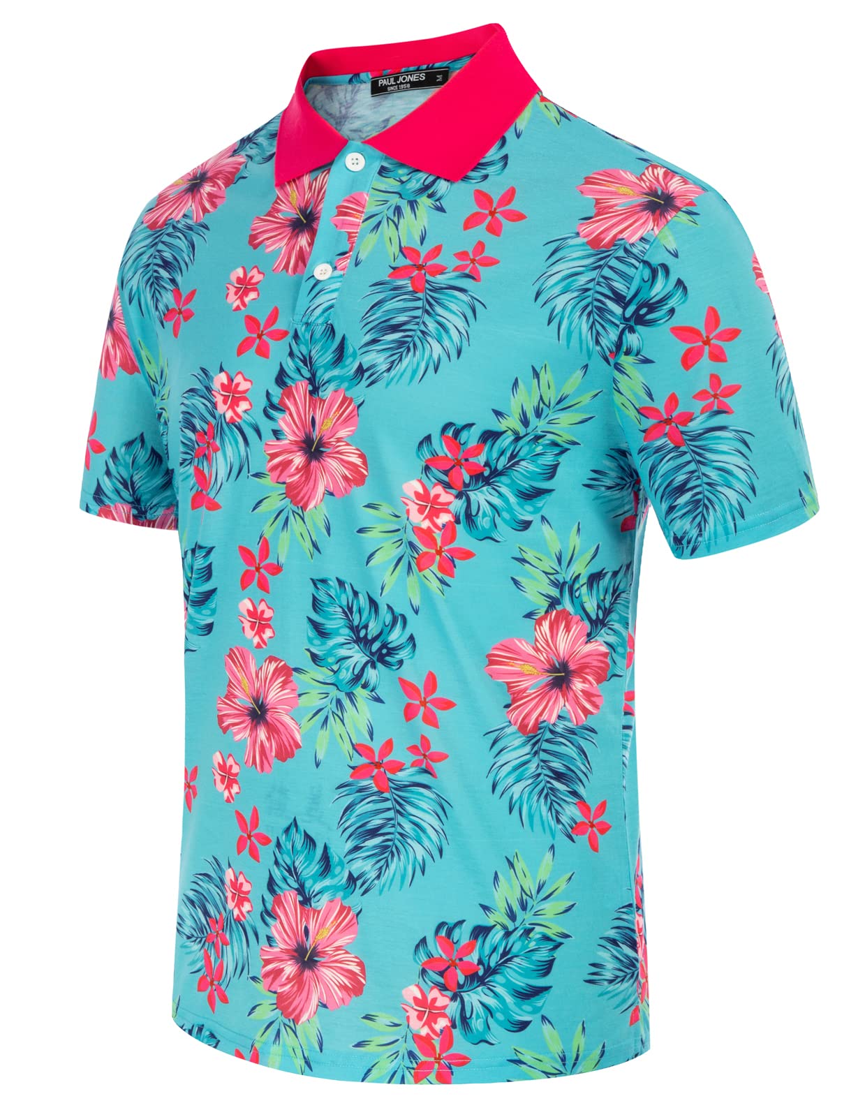 Men's Golf Shirt Vintage Polo Shirt Button Short Sleeve Casual Summer Shirts