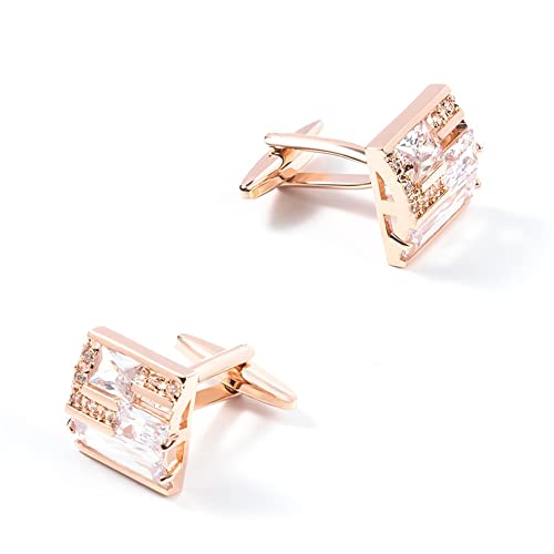 Men's tie Clip Cufflinks White Square Crystal Zircon Cufflinks Men's Cuff Nails French Shirt Cufflinks