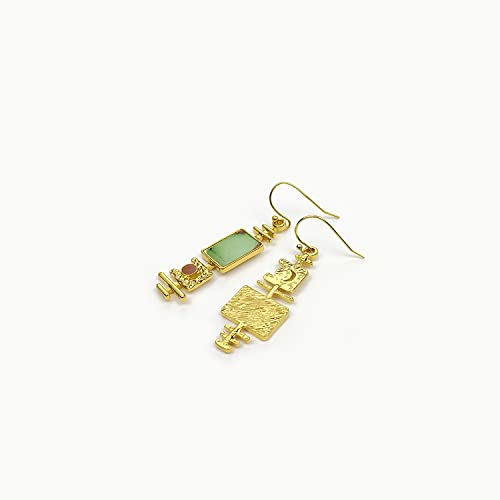 JA.S.JR 14K Gold Plated Designed Dangle Earrings Gold Earrings for Women