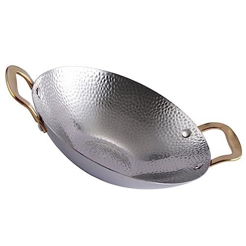 Stainless Steel Cookware Pan with Handle 9inch Non Stick Stir Fry Pans Stockpots Korean Ramen Pot for Gas Induction Or Electric Stove Golden Non Stick Frying Pan