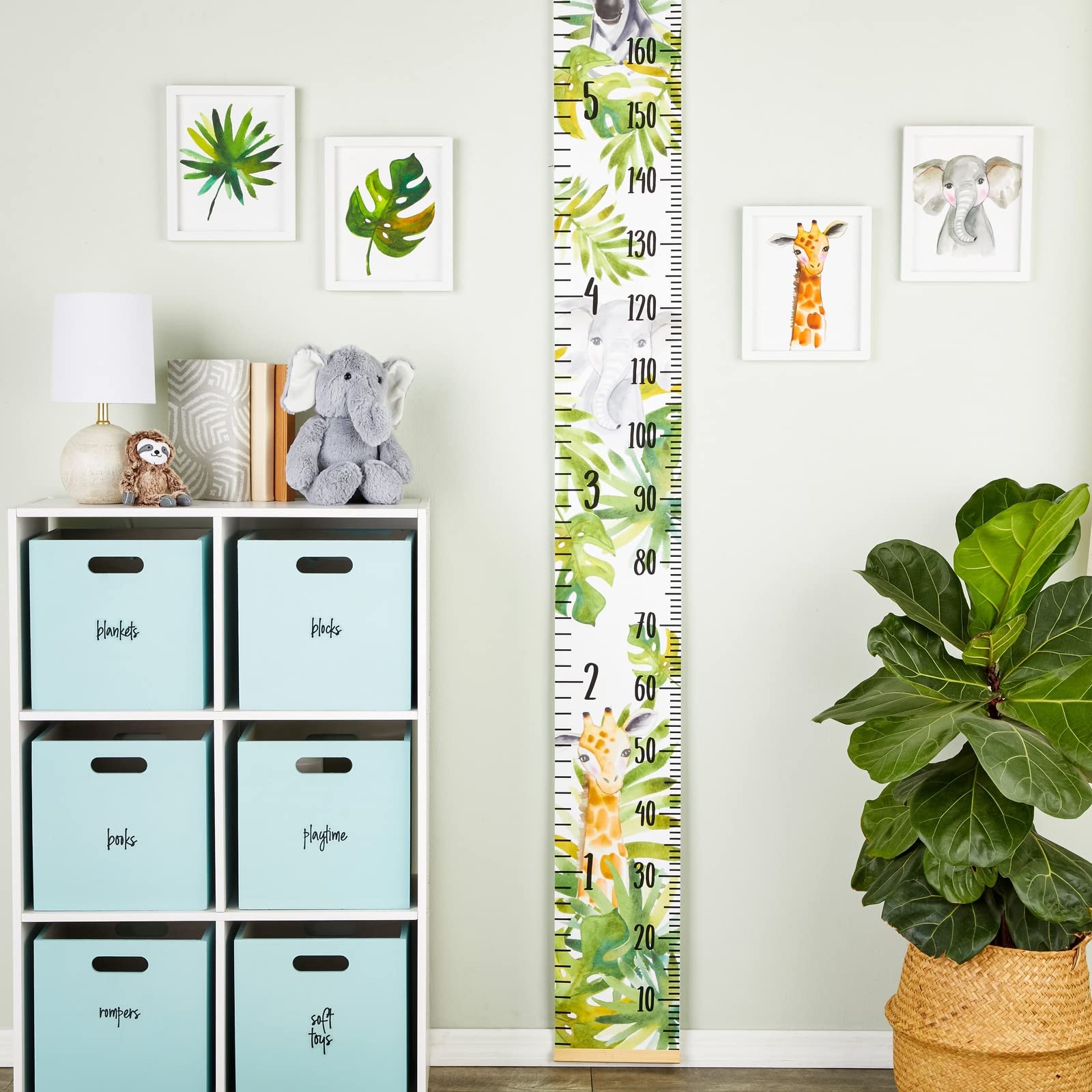 Juvale Safari Height Chart for Nursery and Bedroom Decor, 6.5 ft Growth Tracker for Wall (Jungle Design)