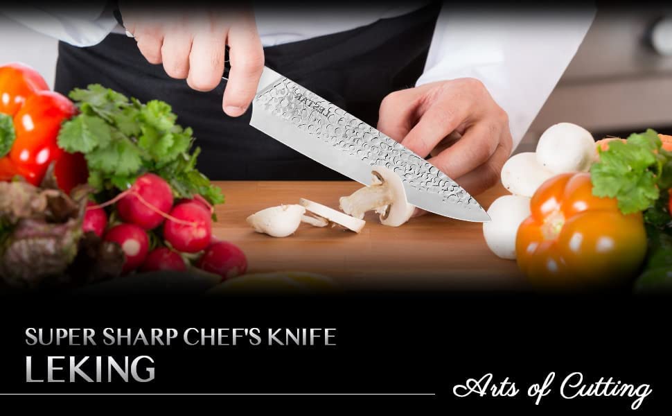 Leking Chef Knife German EN1.4116 High Carbon Stainless Steel 8 Inch Professional Chef’s Knife with Ergonomic Handle in Gift Box, Ultra Sharp Kitchen Knife for Family and Restaurant