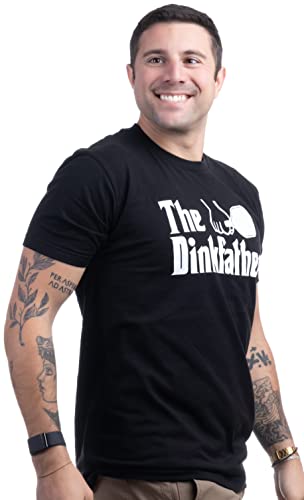 The Dinkfather | Funny Pickleball Player Pickle Ball Paddle Dink Joke T-Shirt for Men - (Men,L) Black