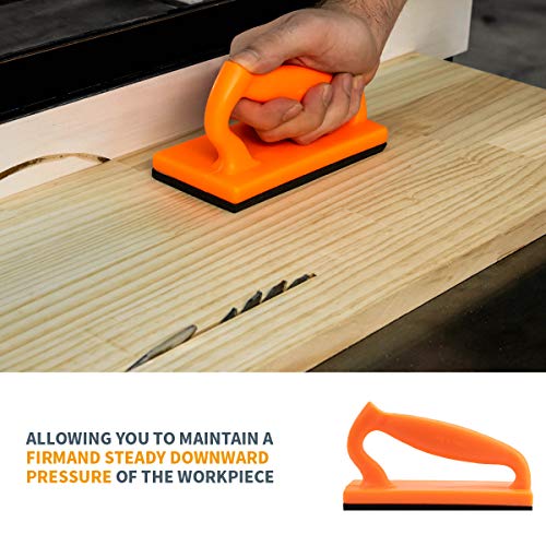 POWERTEC 71009 Push Block and Push Stick Set for Table Saws, Router Tables, Band Saws & Jointers, Dual Ergonomic Handles w/Max Grip, Hand Protection for Woodworking, Safety for Woodworkers – 5 Pack