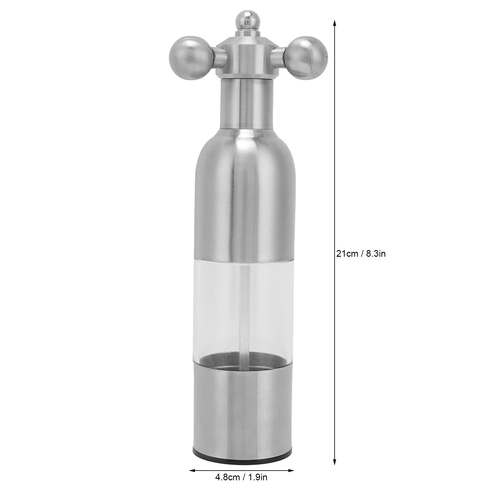 Pepper Mill,Stainless Steel Adjustable Coarseness Pepper Grinder for Black Pepper, Sea Salt and Himalayan Salt, Spice and Salt(Large)