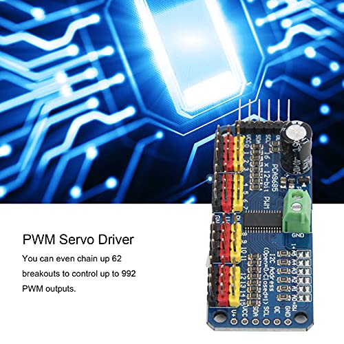 PCA9685 16-Channel PWM Servo Driver with IIC Interface, Control Up to 992 PWM Outputs for Robot Applications