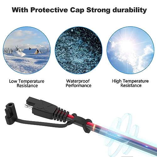 POWISER 3Feet SAE to SAE Extension Cable Quick Disconnect Connector 16AWG,for Automotive, Solar Panel Panel SAE Plug (3FT(16AWG))