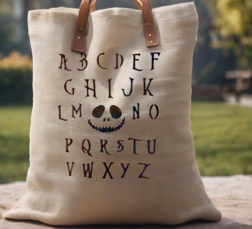 Nightmare Before Christmas Font Alphabet Stencil Template Reusable for Painting on Walls, Wood, Arts and Crafts (283) - 8.5 x 11 Inches