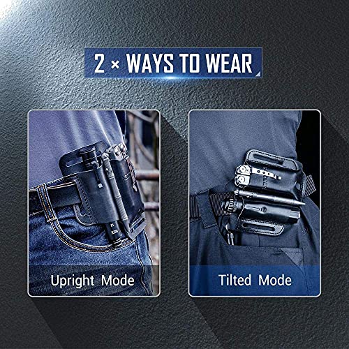 NEXTORCH EDC Leather Sheath, Multitools Sheath,Knife Belt Sheath/Leather Flashlight Holster/EDC Pocket Organizer Sheath for men, FLashlight Sheath for Knives/Flashlights/Tactical Pens/Tools