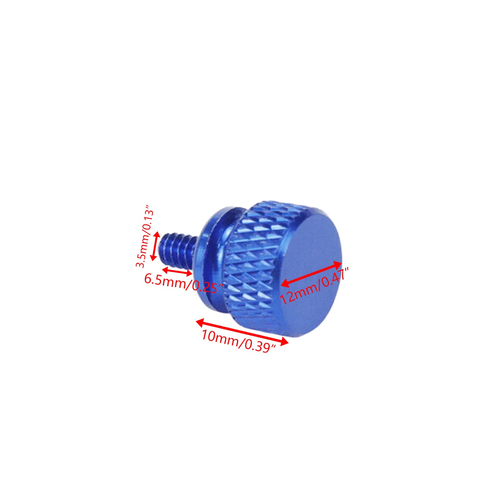 Semetall 10pcs Pc Computer Case Fastener Thumb Screws,Computer Case Thumbscrews for Computer Cover/Power Supply (Blue)