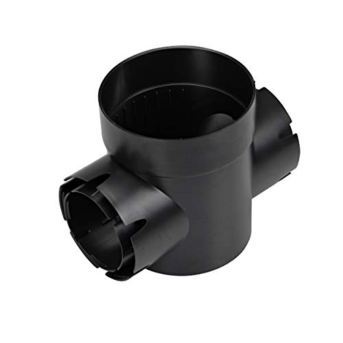 NDS Round Catch Drain 201 Spee-D Basin Double Locking Outlets, 3 4-Inch, 6 in, Black