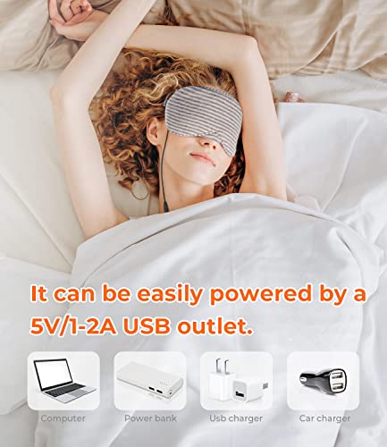 Heated Eye Mask, 100% Cotton USB Steam Warm Compress for Puffy Eyes, Warm Therapeutic Treatment for Dry Eye, Chalazion, Blepharitis