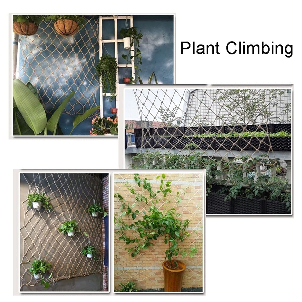 OUYOXI Climbing Net for Kids Tree House Climbing Child Safety Net Stair Balcony Railing Protection Net Heavy Duty Hemp Rope Cargo Net Outdoor Hammock Playground Bird Nets Dia 4mm Mesh 6cm