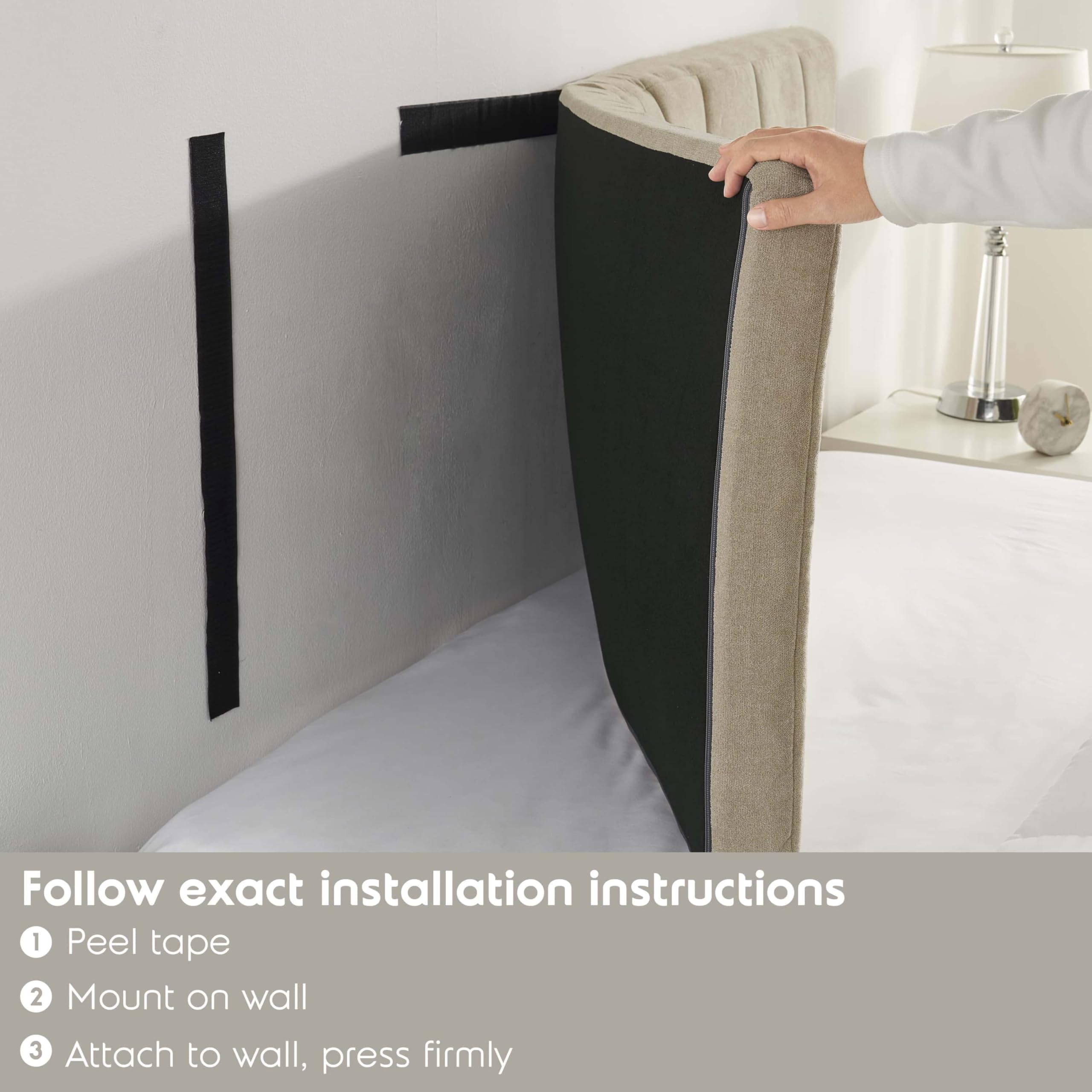 Upholstered Queen Headboard - Easy Assemble Channel Stitched Headboard Queen Size - Wall Mounted Headboard with 3D Soundproof Wall Panels Peel & Stick Floating Headboards for Queen Size Bed - Linen