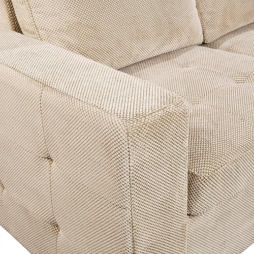THSUPER Sectional Sleeper Sofa with Pull Out Bed and Storage Chaise, U Shape Sectional Sofa Bed, Oversized Sectional Sleeper Couch for Living Room Beige