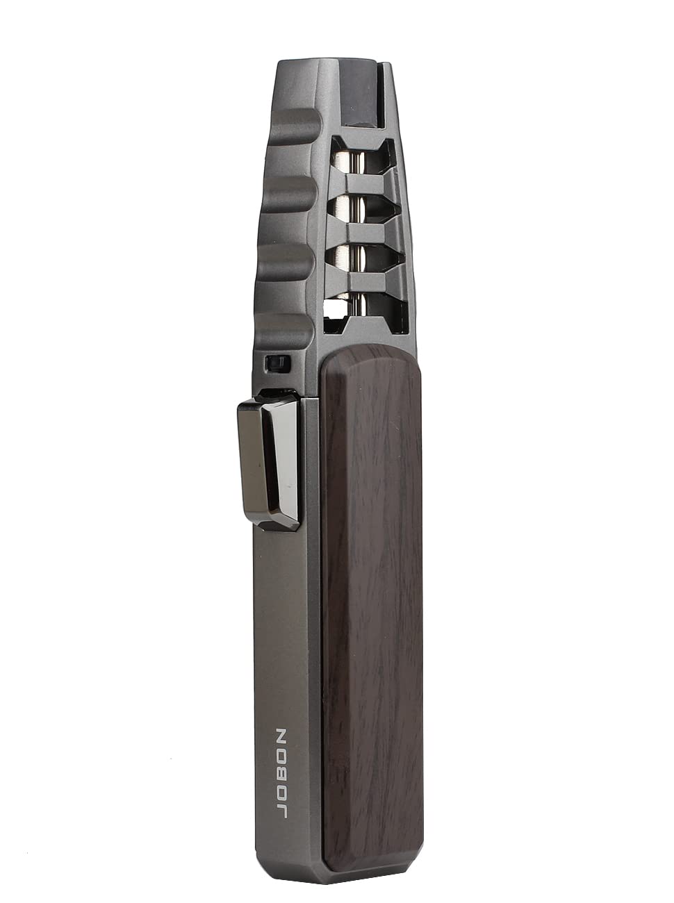 JOBON Butane Torch Lighter, Refillable Blow Jet Solar Flamethrower Best Torches, for Baking Cooking BBQ Kitchen Camping Creme Brûlée - No Gas Included (Old Gray Lacquer with Brown)