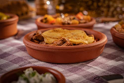 Luksyol Handmade Unglazed Clay Bowls: Elevate Your Culinary Experience with a Set of 3 (6.3 x 1.57 in) | Authentic Terracotta Cooking for Indian, Mexican, Korean Cuisine | Microwave-Friendly and Safe|