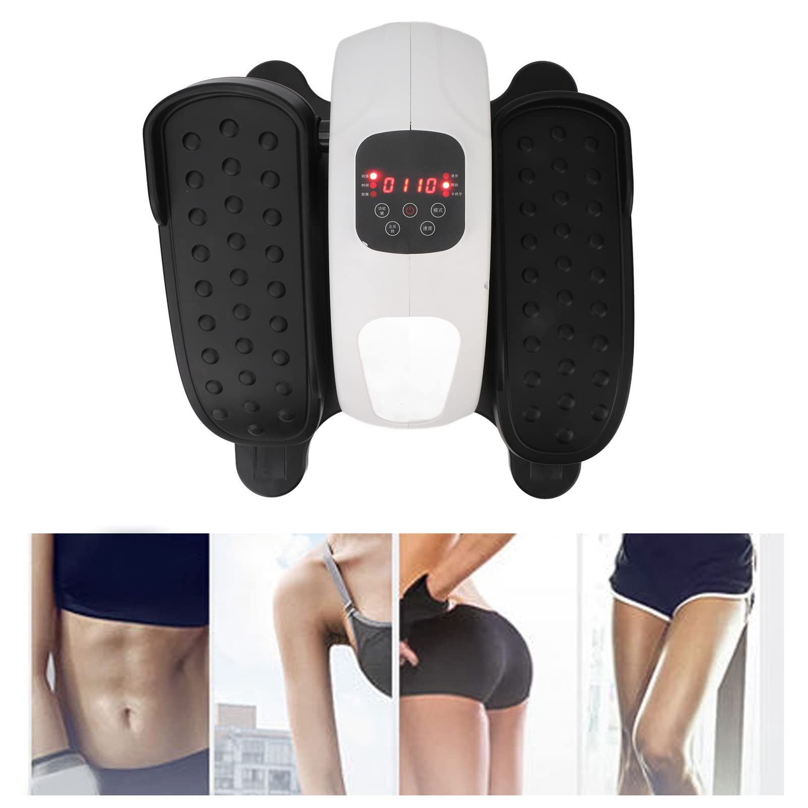 Mini Fitness Stepper, 9 Gears Compact Size Improve Flexibility Fitness Stepper Leg Slimming Reduce Joint Pain for Home Use (110V US Plug)