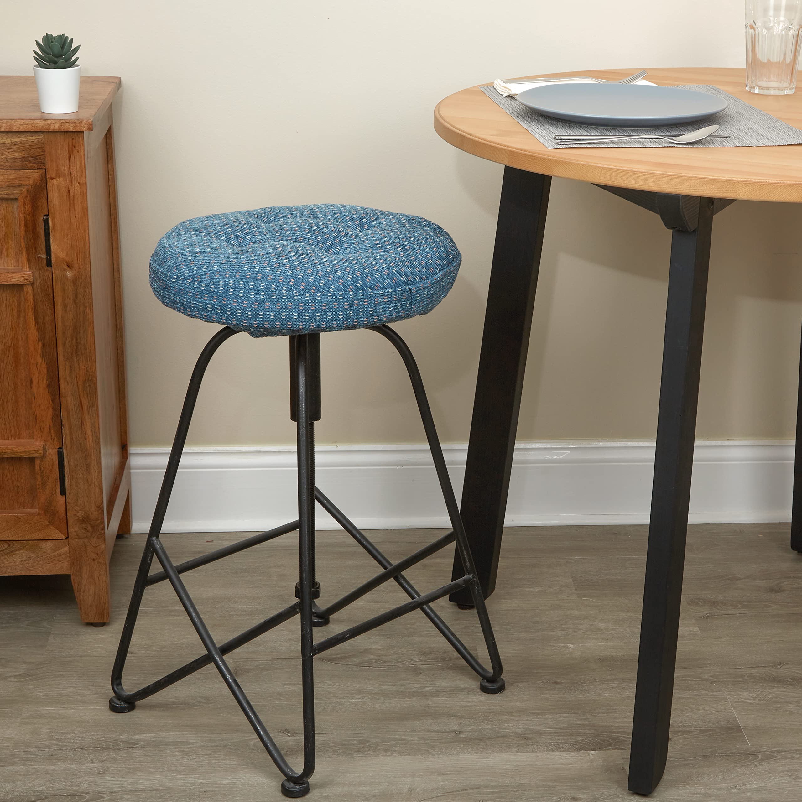 Klear Vu Raindrops The Gripper Non-Slip Tufted Cushion, Round Barstool Cover for Dining Rooms, Cafes, Bars and Restaurants, 14", 4 Pack, Wedge 4 Count