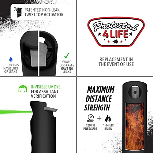 Guard Dog Security Harm N' Hammer Pepper Spray & Emergency Escape Hammer, Self Defense Spray and Glass Breaker, Black