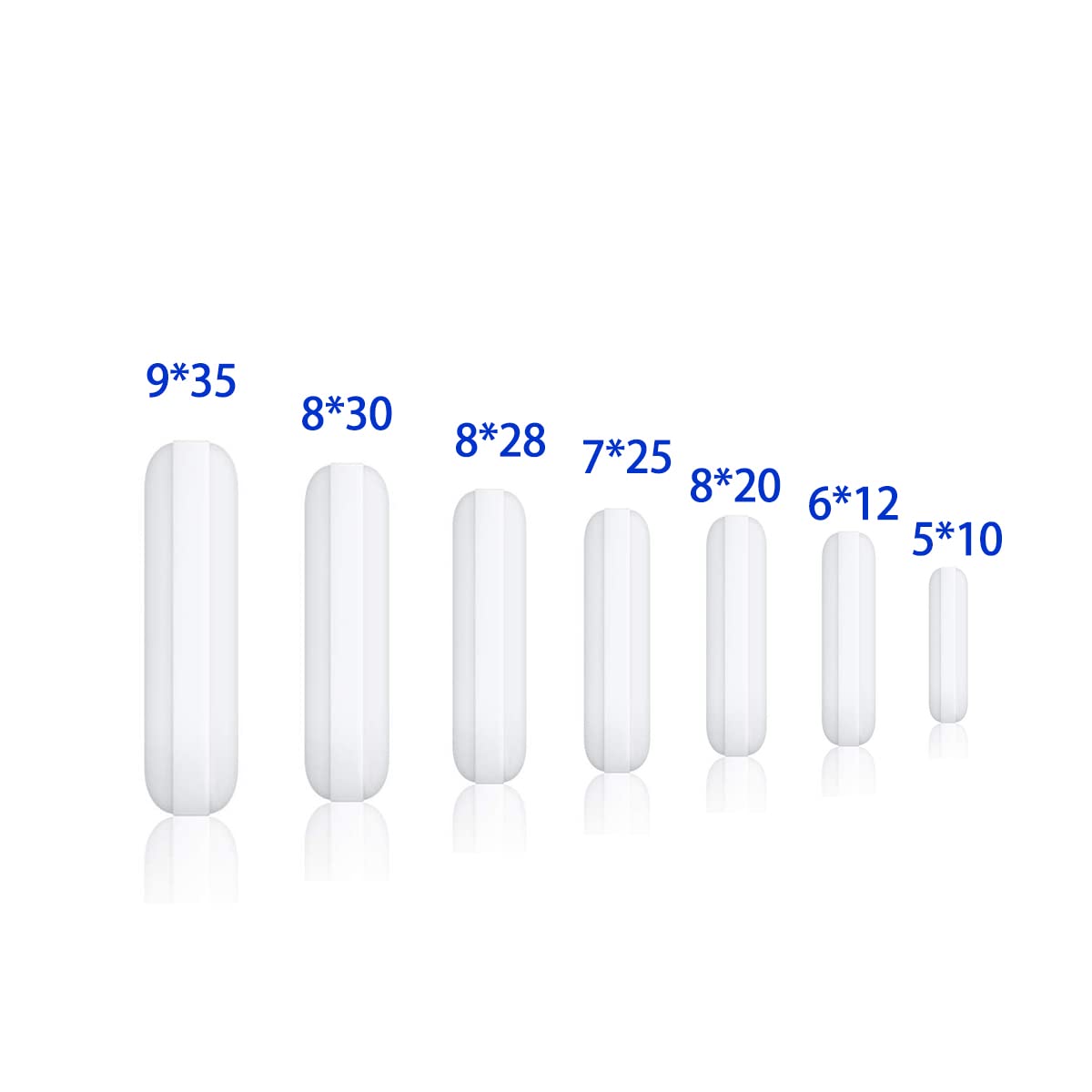 PTFE Magnetic Stirrer Mixer Stir Bar, White Color, Stir Rod Magnetic, Laboratory Bar, Stir Plate Bar, Stir Plate Magnet Stick 7pcs stir Bars
