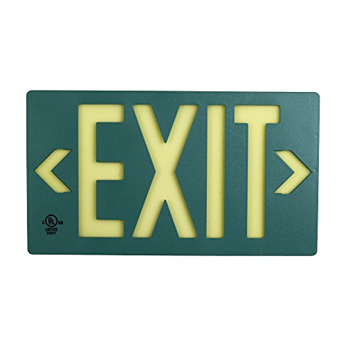 UL Listed 50 foot Jessup Glo Brite 7040-B 8.75 x-15.5-Inch Single Sided Exit Sign with Frame, Green(Mounts 4 ways, includes bracket and arrows)