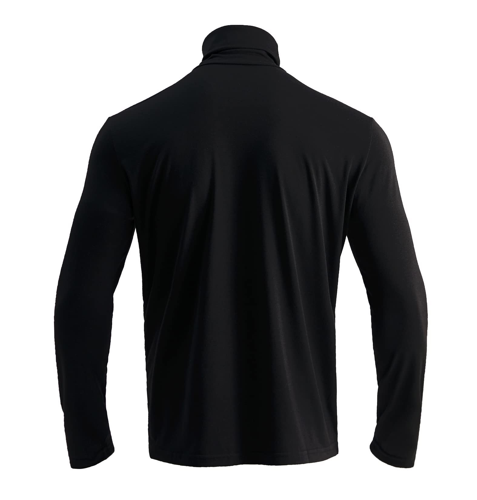 Mens Turtleneck Long Sleeve T-Shirt Slim Fit Shirts Pullover Top Thermal Casual Basic Lightweight Sweatshirt Black Large