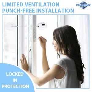 PTMYXIN A Pack Refrigerator Lock - Heavy Duty Combination Fridge Lock, Child/Baby Proofing Lock for Cabinets, Closets, Drawers, Window and More, Easy Install and Use (White)