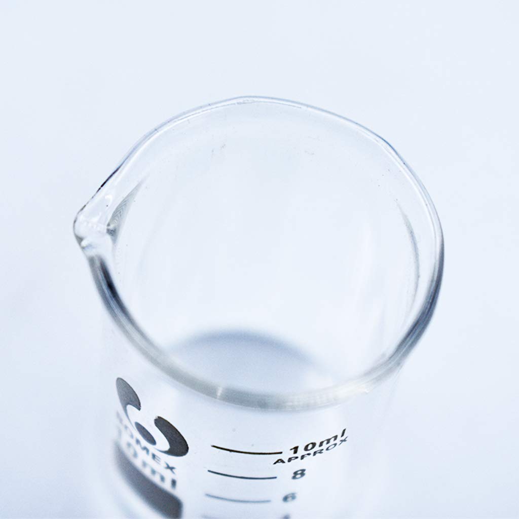 PULABO Nice DesignProfessional Lab Beaker Clear Measuring Cup Glass Beaker High Temperature Resistance Cup for Lab Use 10ML 2PCS and Creative
