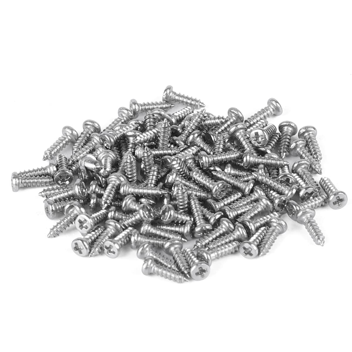 Niooliuk Pack of 100 ) M1.4 X 5mm Stainless Steel Phillips Round Head Self Tapping Screws Bolts