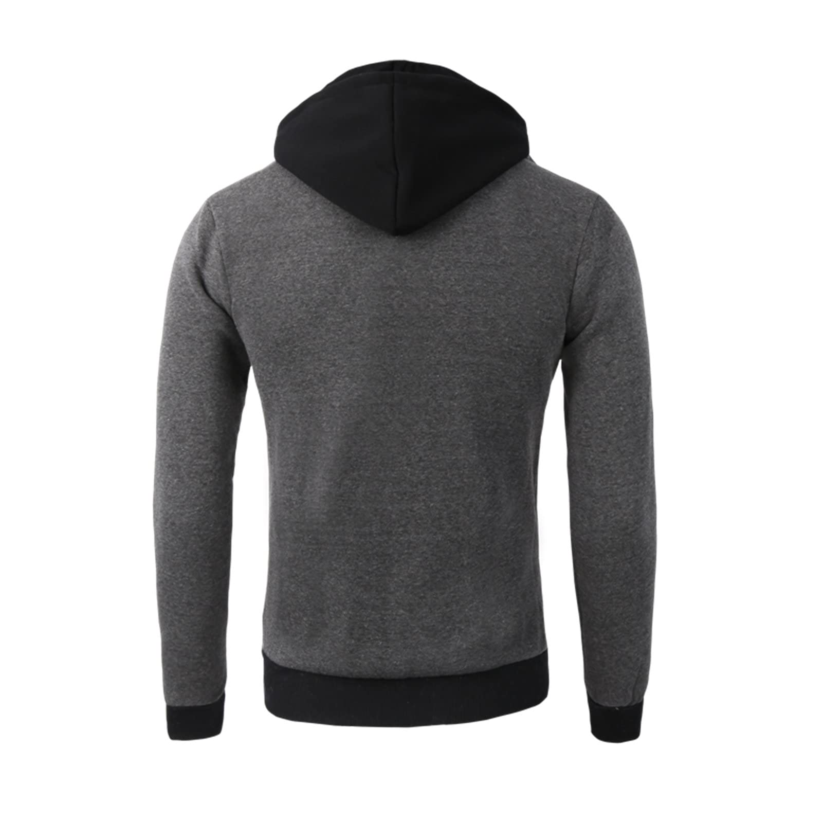 Maiyifu-GJ Men's Double Zipper Turtleneck Fleece Hoodie Lightweight Zip Up Hooded Jacket Long Sleeve Sweatshirt With Pocket (Dark Grey,X-Large)