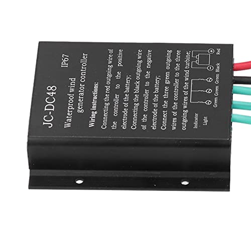 Luqeeg 48V Wind Turbine Controller, Automatic IP67 Waterproof Wind Power Regulator Suitable for 400W Wind Turbine System, Aluminium Alloy Mini Wind Turbine Generator Controller