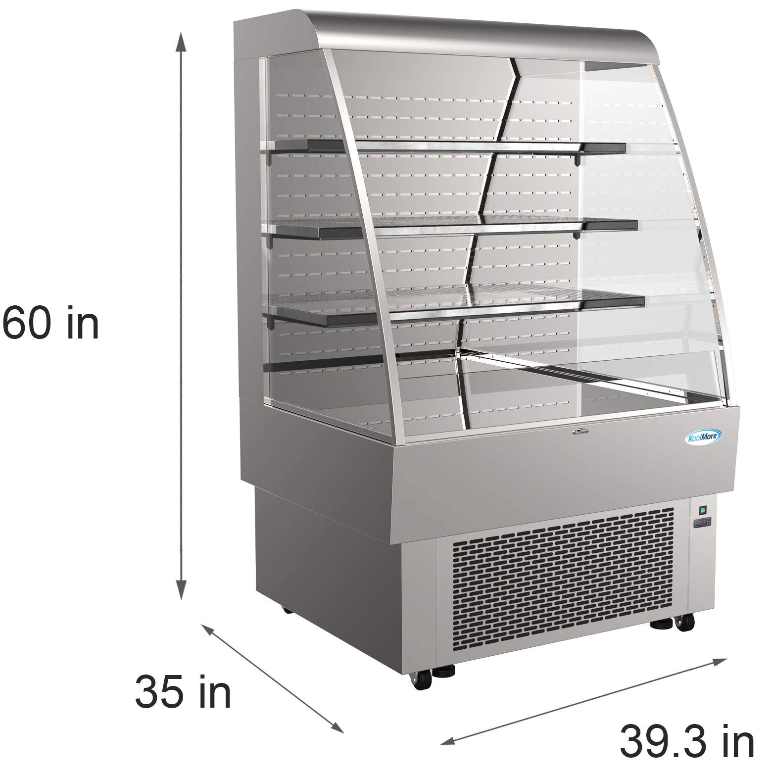 KoolMore - CDA-13C Open Air Merchandiser Grab and Go Refrigerator with LED Lighting and Night Curtain - 13.4 cu.ft