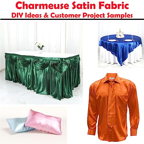 Satin Fabric | 2, 5, 10 Yards | Charmeuse Satin | 60" Wide | Silky & Shiny | Decoration, Fashion Crafts (Rich Gold, 2 Yards)