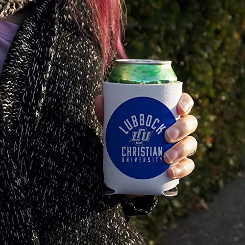 Lubbock Christian University Chaparrals Logo Can Cooler - Drink Sleeve Hugger Collapsible Insulator - Beverage Insulated Holder