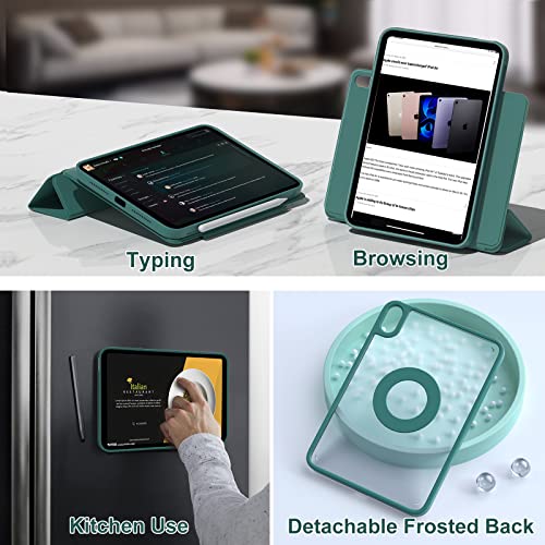 OYEEICE Hybrid Case for iPad Mini6 8.3 inch(2021), Magnetic Detachable Rotatable Cover with PU Leather, Anti-Fingerprint, Auto Sleep/Wake, Support Pencil 2, Teal
