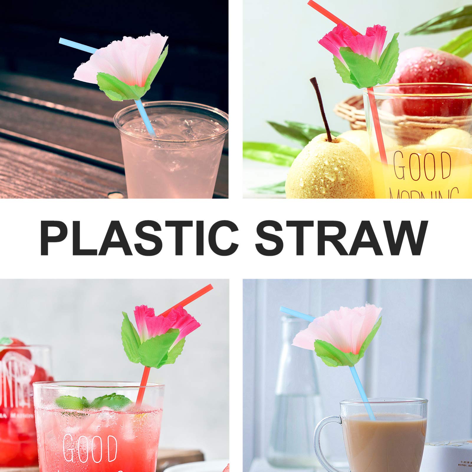 NOLITOY 300 Pcs Fruit Straws Disposable Drinking Straws Disposable Straws Fluorescent Straws Garnishing Straws Cocktail Straws Pearl Decor Cocktail Sip Stirrers Disposable Juice Straws