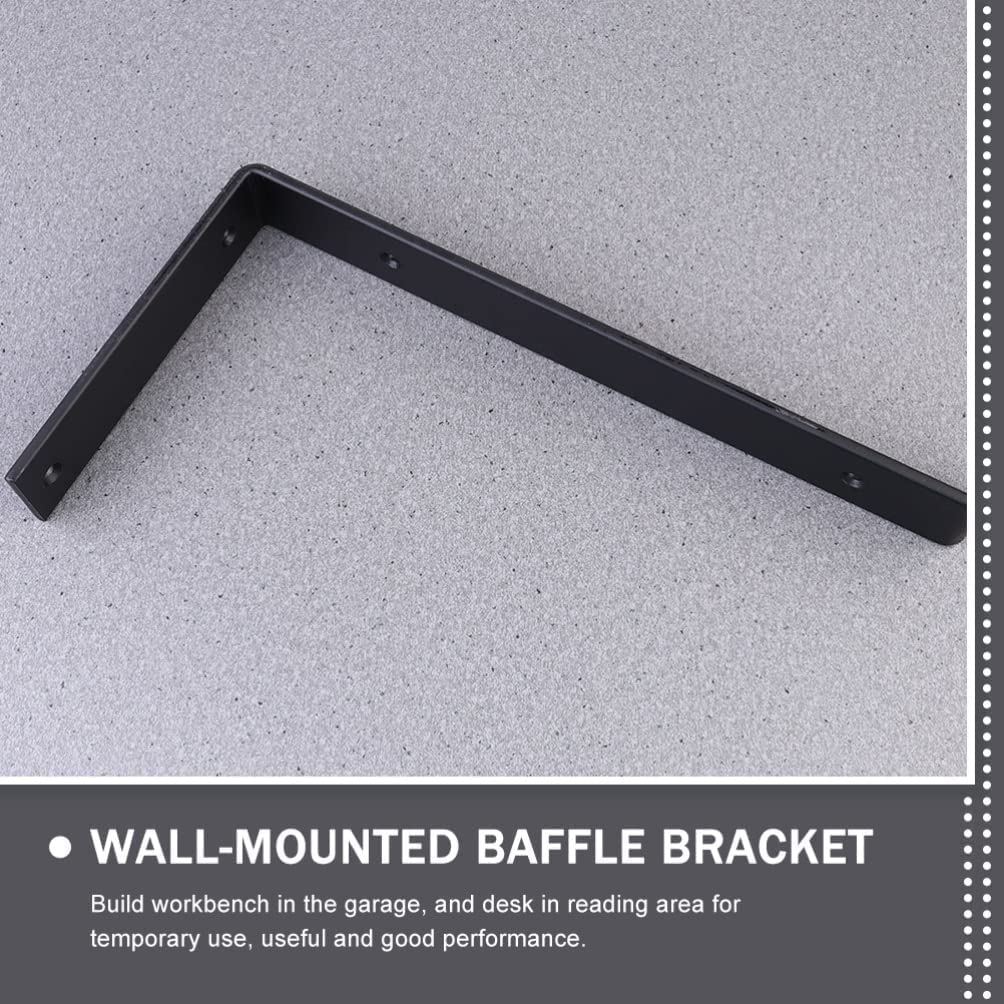 Shelf Brackets Wall Shelves 2pcs Iron Wall Bracket Heavy Duty Z-Shaped Load Bearing Frame Wall-Mounted Baffle Bracket Support for Floating Shelf Brackets Black 23cm