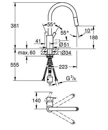 GROHE 31486DC1 Supersteel Sink Mixer Tap